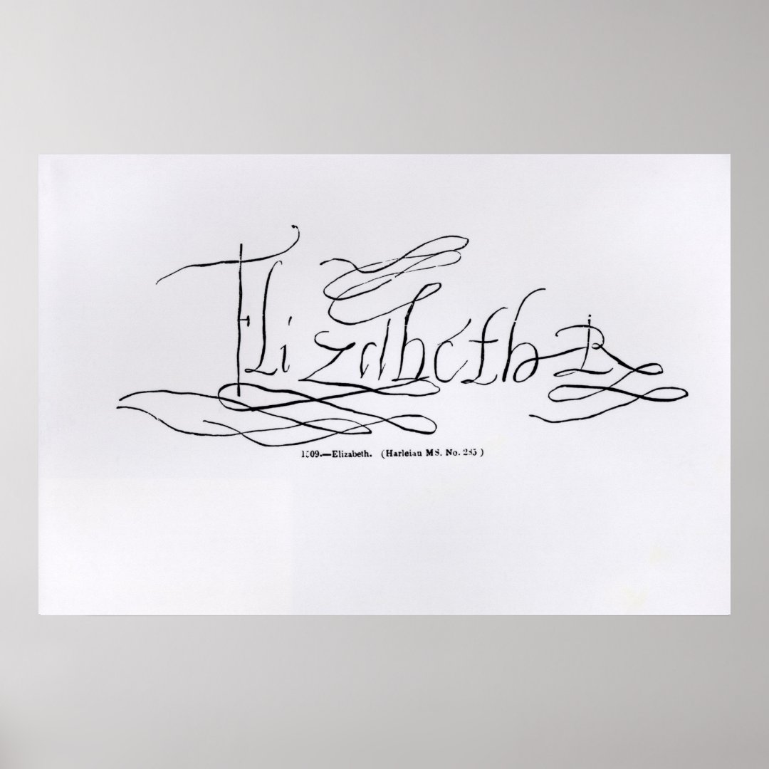 Signature of Queen Elizabeth I Poster | Zazzle