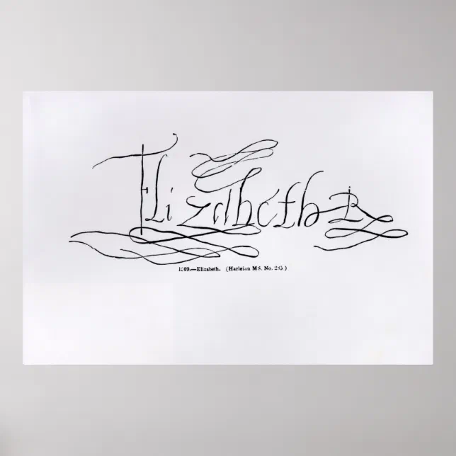 Signature of Queen Elizabeth I Poster | Zazzle