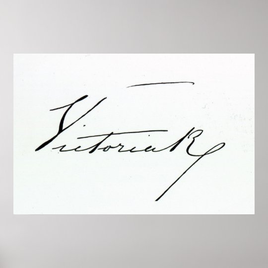 Signature of Queen Victoria (pen and ink on paper Poster | Zazzle.com