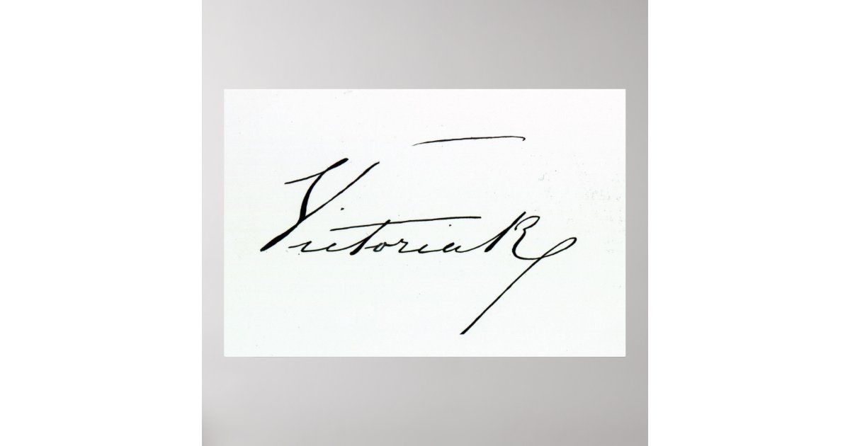 Signature of Queen Victoria (pen and ink on paper Poster | Zazzle