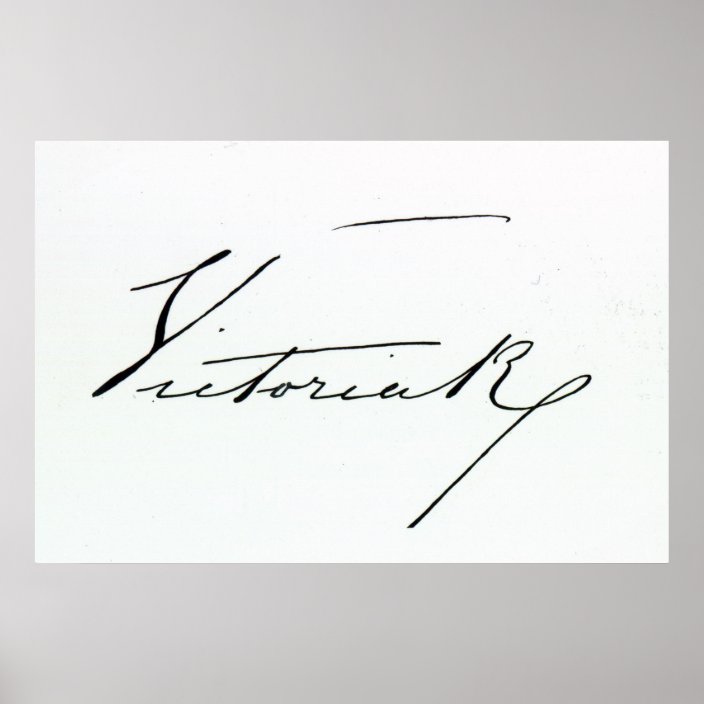 Signature of Queen Victoria (pen and ink on paper Poster | Zazzle.com