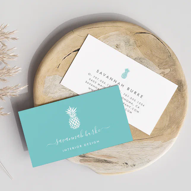Signature Pineapple Business Card | Zazzle