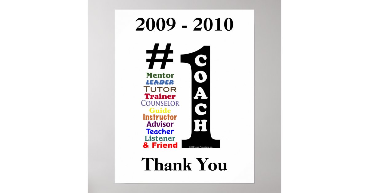 Signature Poster for #1 Coach | Zazzle