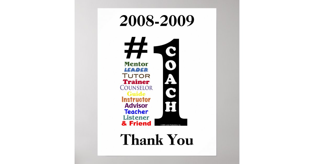 Signature Poster for #1 Coach | Zazzle