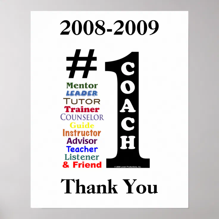 Signature Poster for #1 Coach | Zazzle