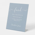 Signature Script Dusty Blue Food Menu Pedestal Sign | Zazzle