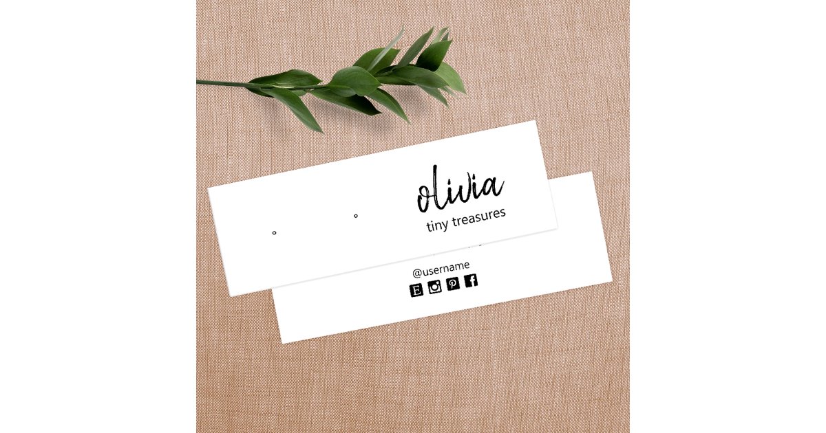 Signature Script Stud Earring Display Card | Zazzle