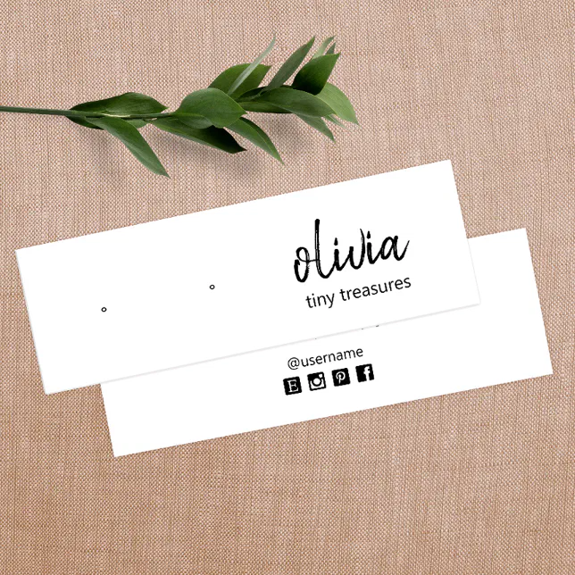 Signature Script Stud Earring Display Card | Zazzle