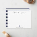 Signature Script Thank You Navy Blue Heart Note Card | Zazzle