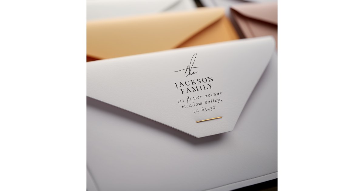 Signature Script "The" Family Name Return Address Self-inking Stamp ...