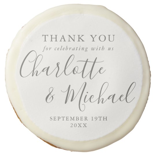 Signature Script Wedding Thank You Sugar Cookie | Zazzle.com