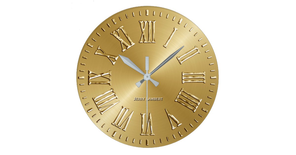 Signature Wall Clock Gold | Zazzle.com
