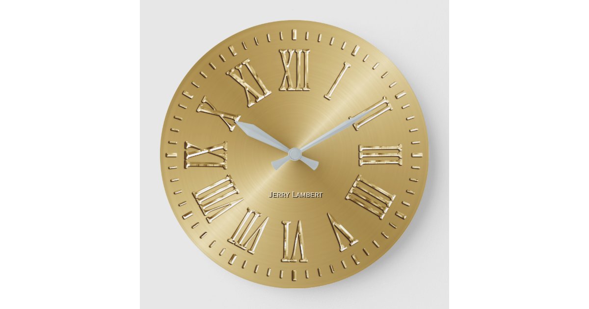 Signature Wall Clock Gold | Zazzle