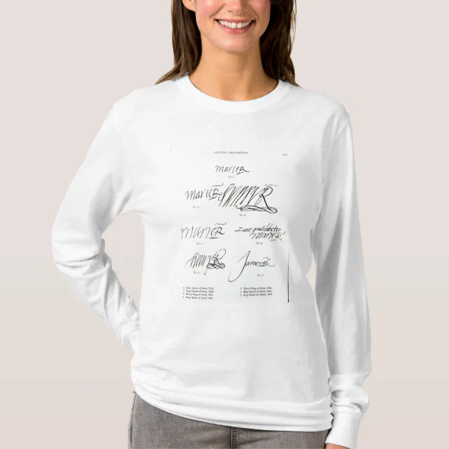 Signatures of Mary Queen of Scots T-Shirt | Zazzle