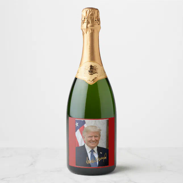 SIGNED BY PRESIDENT TRUMP 2 SPARKLING WINE LABEL | Zazzle