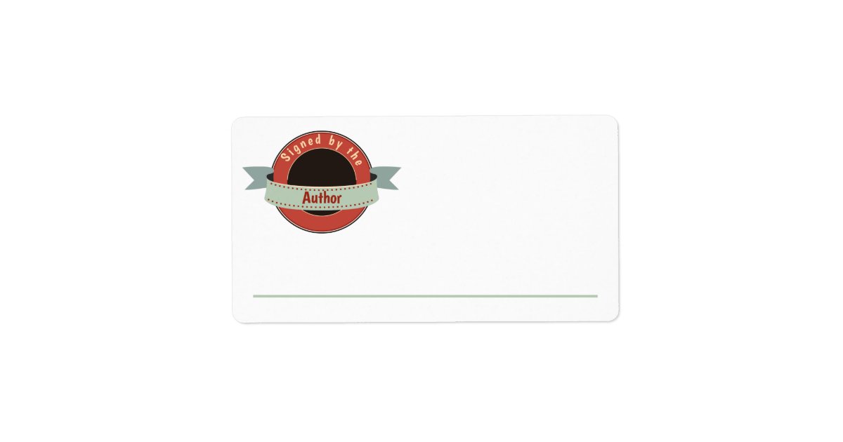 Signed by the Author Bookplate, Label | Zazzle