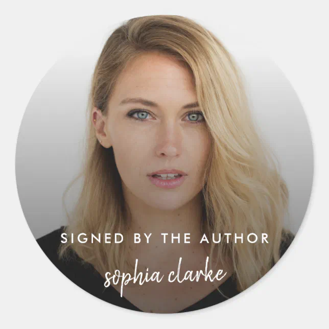 Signed by the Author | Photo Modern Book Signing Classic Round Sticker ...