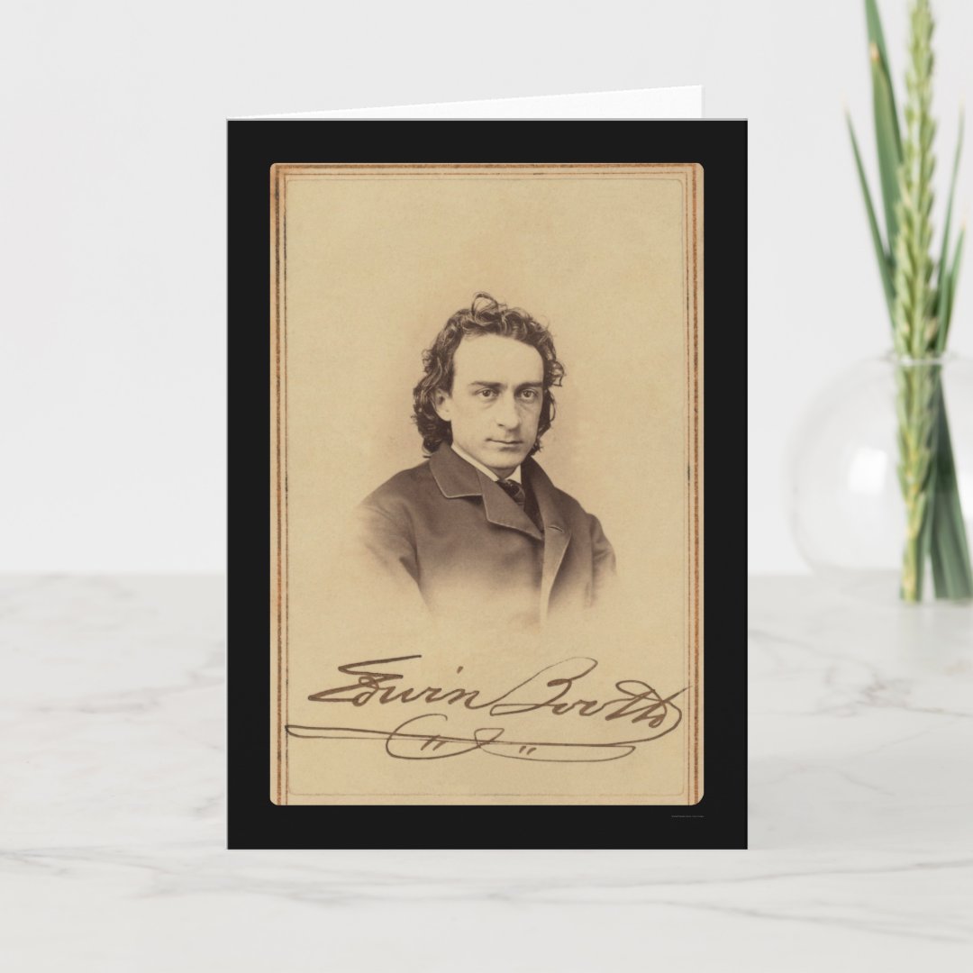 Signed Card of Actor Edwin Booth 1862 | Zazzle
