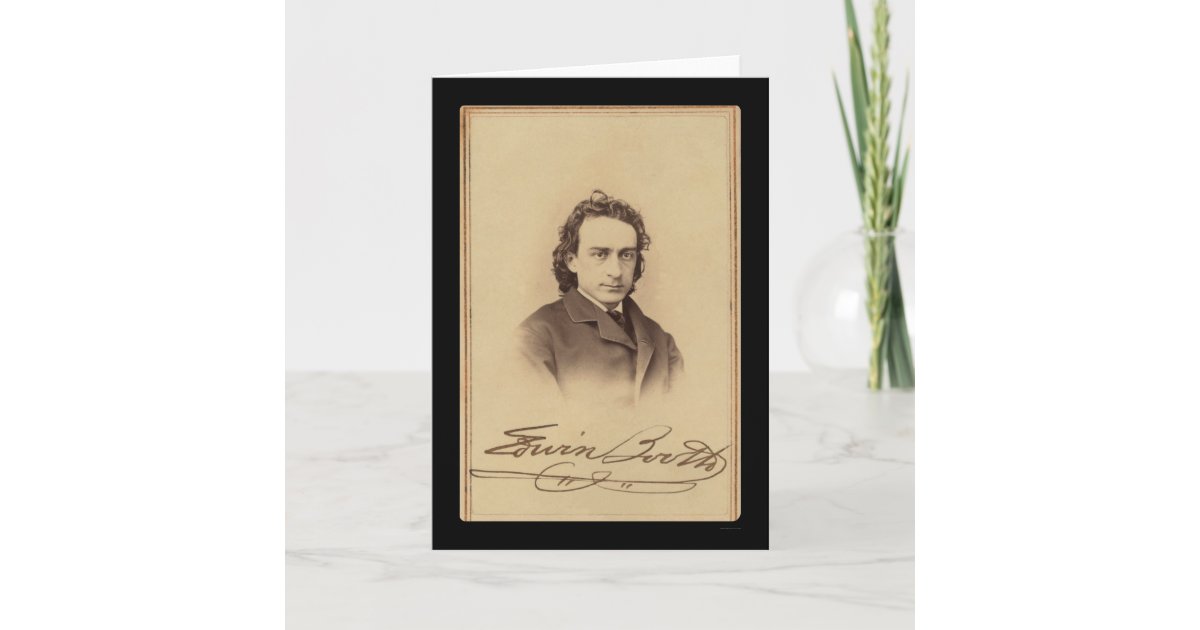 Signed Card of Actor Edwin Booth 1862 | Zazzle