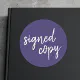 Signed Copy | Author Navy Blue Book Signing Classic Round Sticker | Zazzle