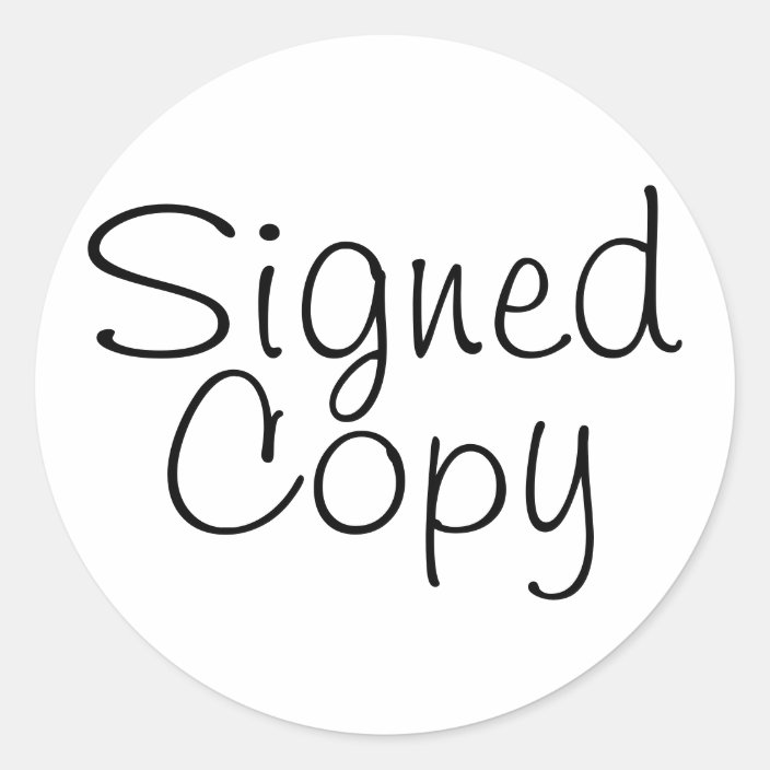 Signed Copy Sticker for Autographed Books | Zazzle.com