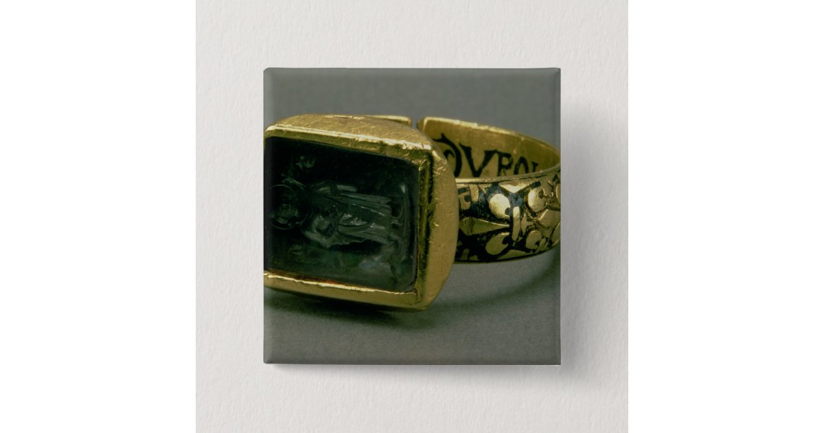 Signet ring of King Louis IX of France (St. Louis) Pinback Button | Zazzle
