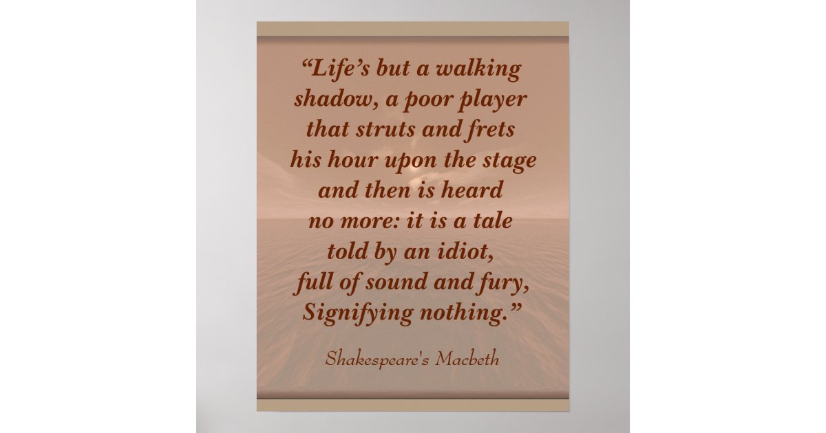 Signifying nothing -Shakespeare quote-art print | Zazzle