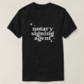 Signing Agent Retro Sparkle Star Notary Black T-Shirt | Zazzle