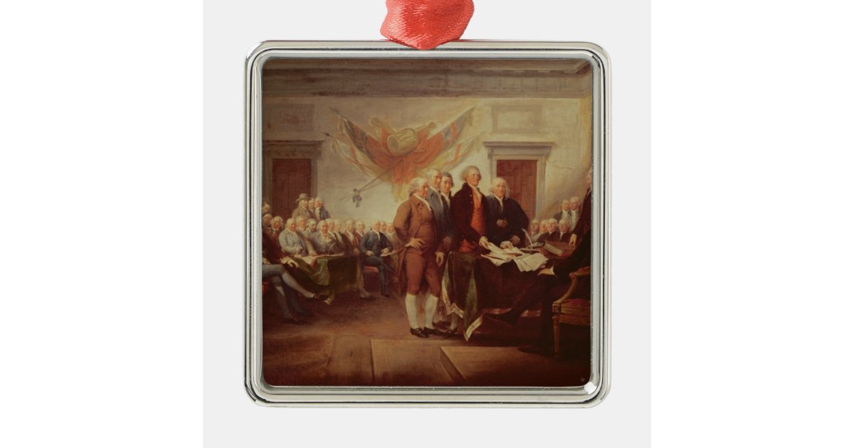 Signing the Declaration of Independence, 4th Metal Ornament | Zazzle