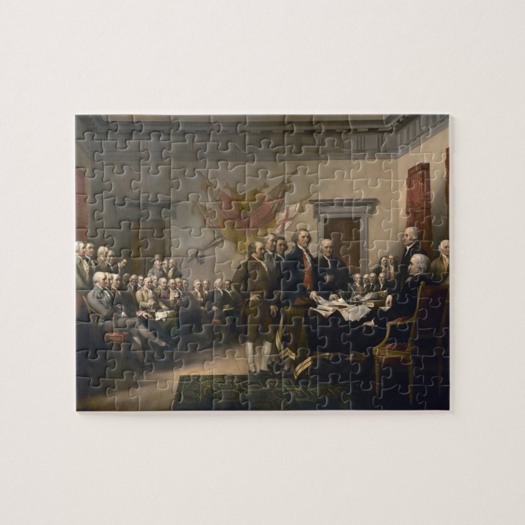 Signing the Declaration of Independence, July 4th Jigsaw Puzzle | Zazzle