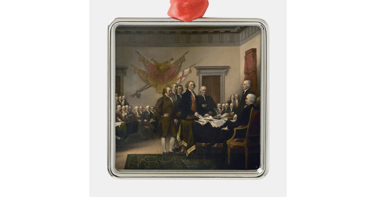 Signing the Declaration of Independence, July 4th Metal Ornament | Zazzle