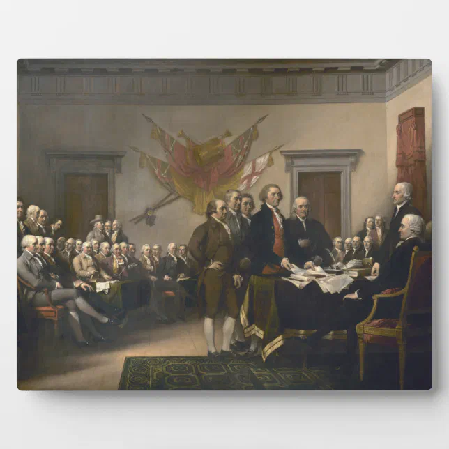 Signing the Declaration of Independence, July 4th Plaque | Zazzle
