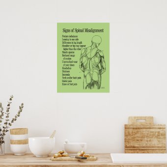 Signs of Spinal Misalignment Chiropractic Poster | Zazzle
