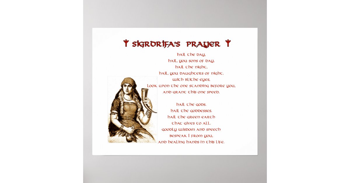 Sigrdrifa's Prayer Poster | Zazzle