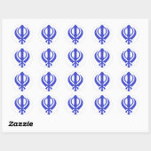 Sikh Khanda Blue Classic Round Sticker | Zazzle