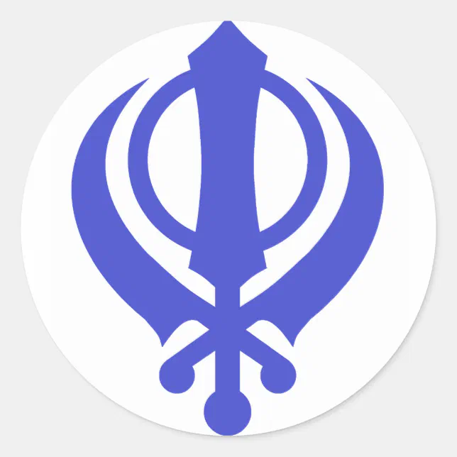 Sikh Khanda Blue Classic Round Sticker | Zazzle