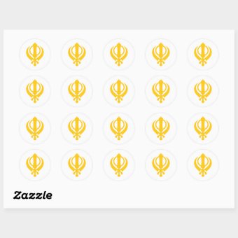 Sikh Khanda Gold Classic Round Sticker | Zazzle