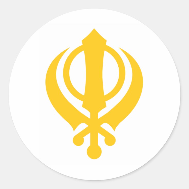 Sikh Khanda Gold Classic Round Sticker | Zazzle