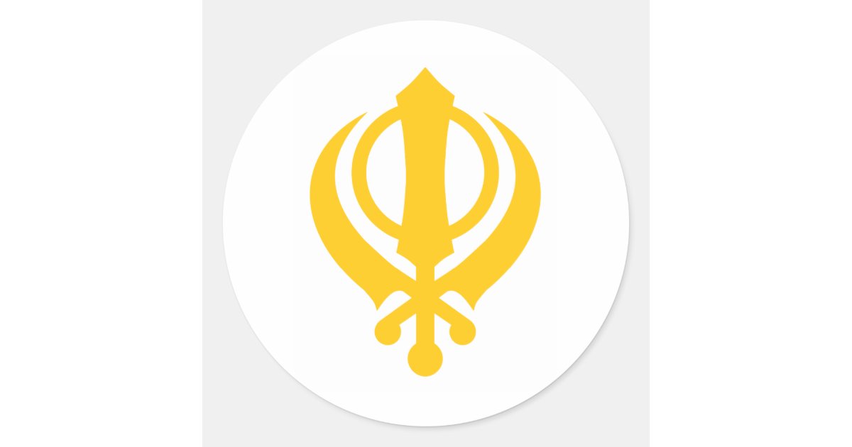 Sikh Khanda Gold Classic Round Sticker | Zazzle.com