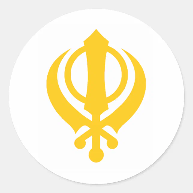 Sikh Khanda Gold Classic Round Sticker | Zazzle