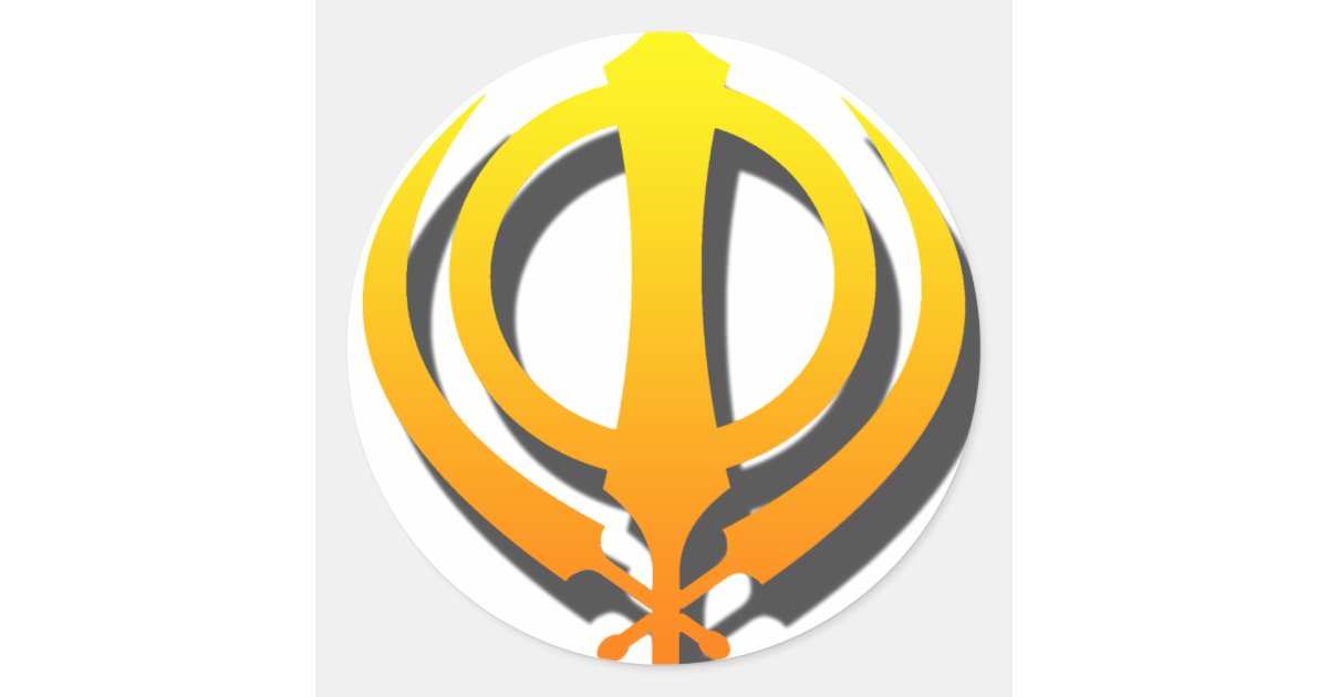 Sikh Khanda Khalsa Sikhism Punjabi Classic Round Sticker | Zazzle