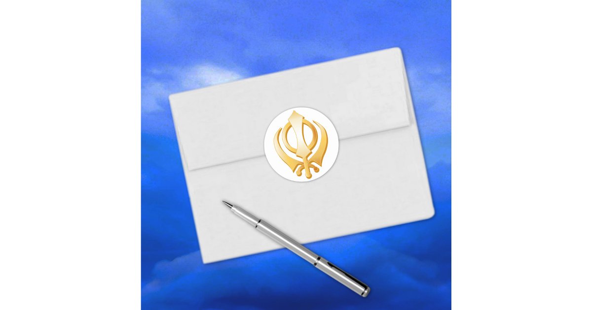 Sikh Symbol Classic Round Sticker | Zazzle