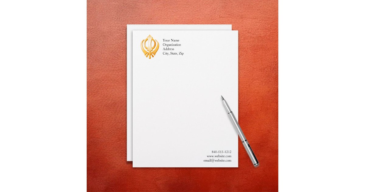 Sikh Symbol Letterhead | Zazzle