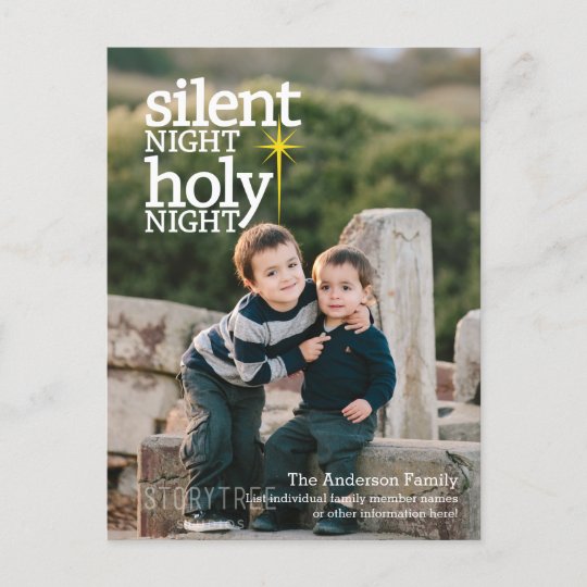 Silent Night, Holy Night Christian Christmas Holiday Postcard | Zazzle.com
