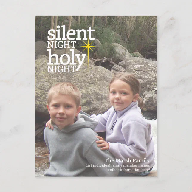 Silent Night, Holy Night Christian Christmas Holiday Postcard | Zazzle