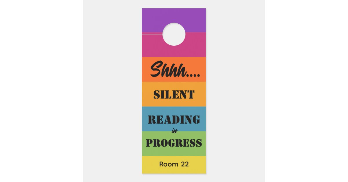 Silent Reading in Progress Classroom Door Hanger | Zazzle