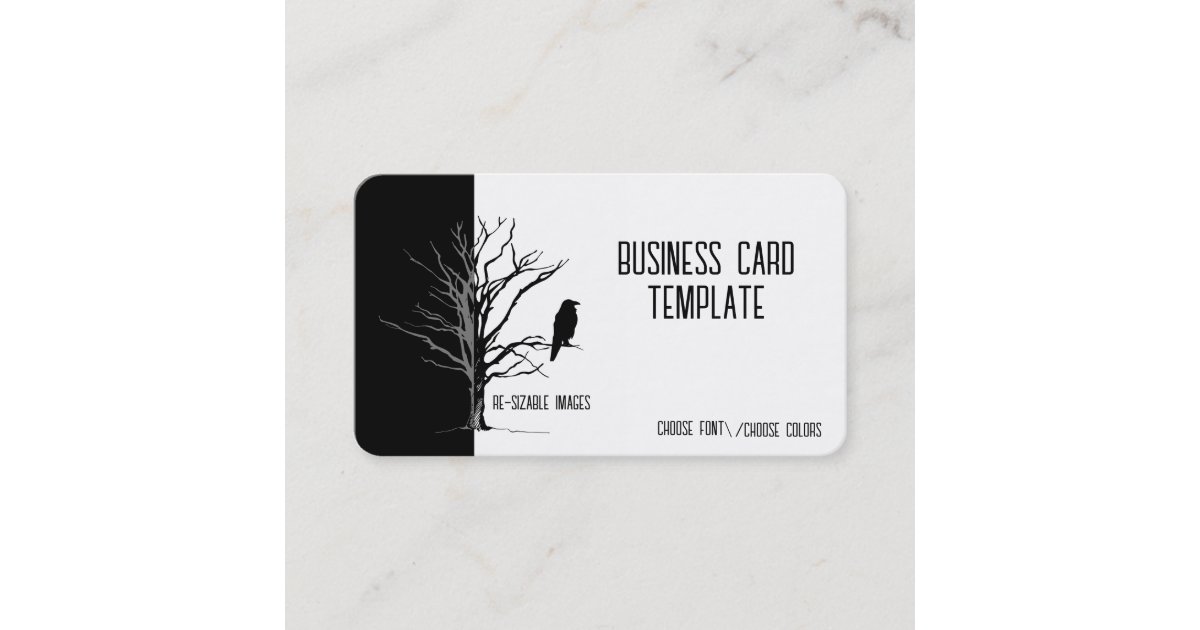 Silhouette Black Bird Raven Business Card | Zazzle