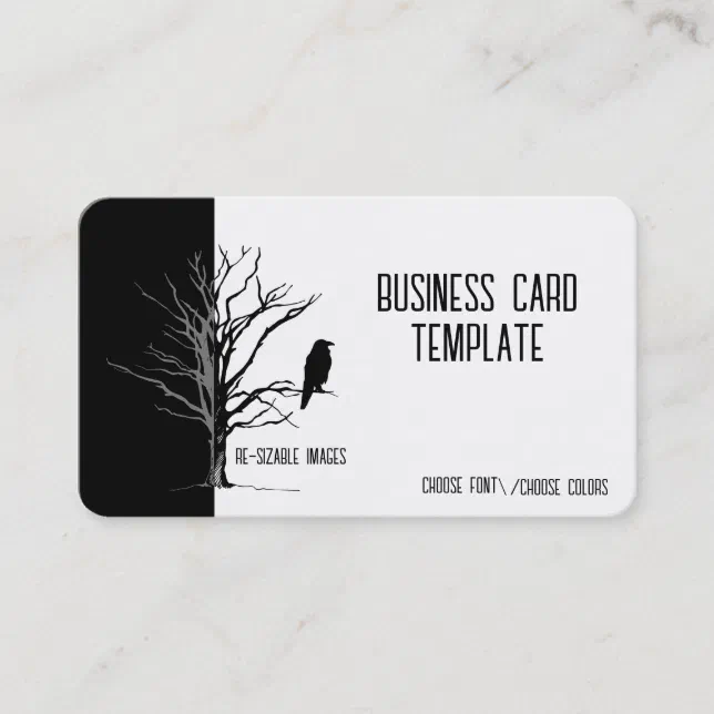 Silhouette Black Bird Raven Business Card | Zazzle