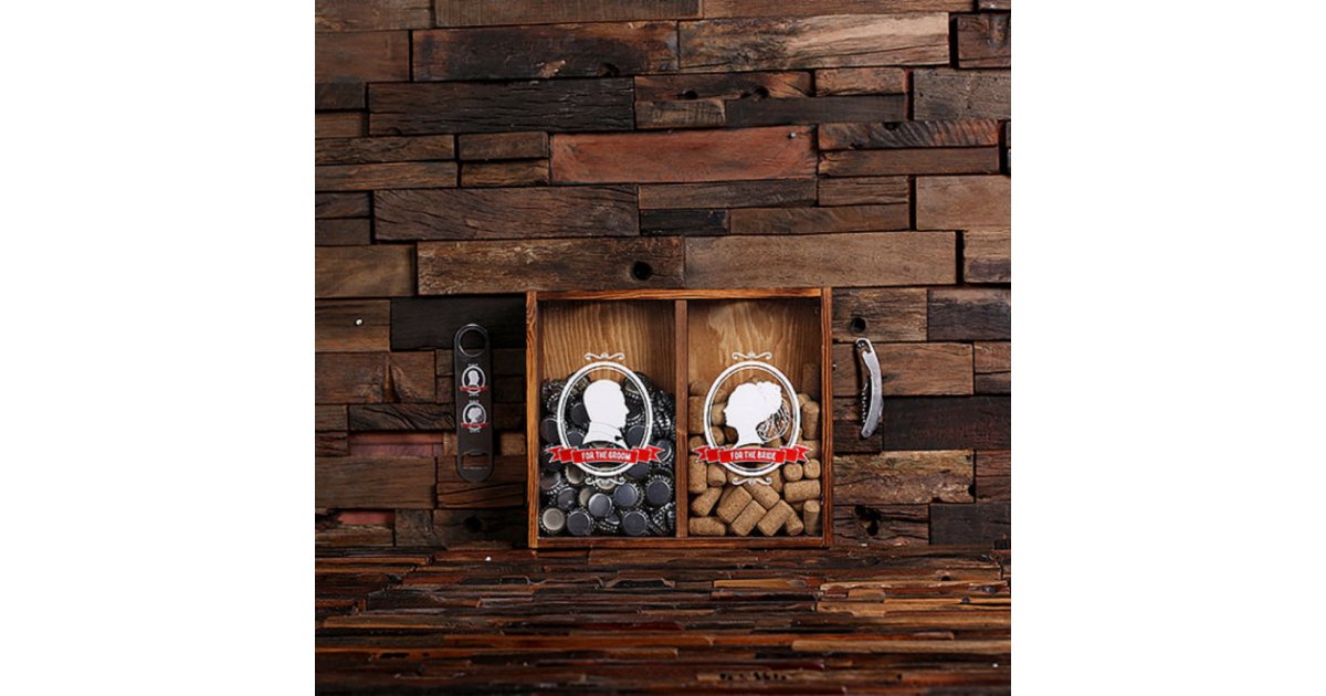Silhouette Bottle Opener Set with Dual Shadow Box | Zazzle