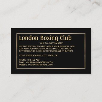Silhouette Boxing Match, Boxer, Boxing Trainer Business Card | Zazzle